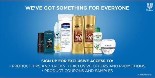 FREE Unilever Samples and Coupons - I Crave Free Stuff
